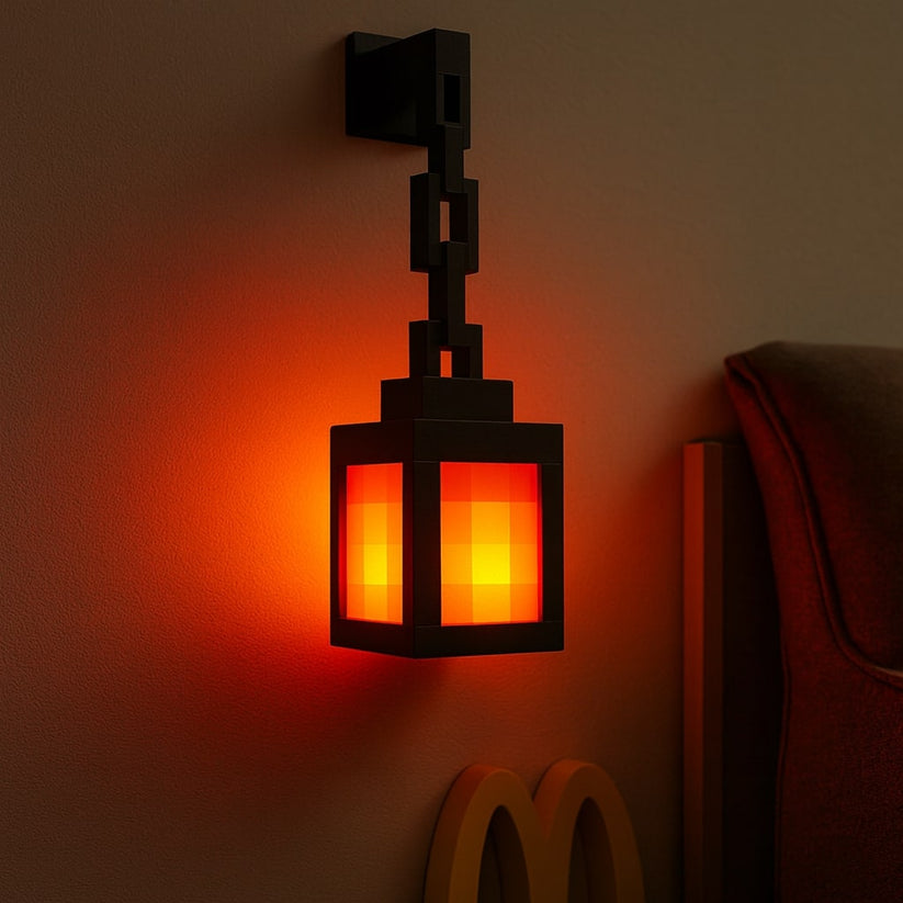 Minecraft Lantern Night Light Rechargeable 16 Color LED Pixel Style ...